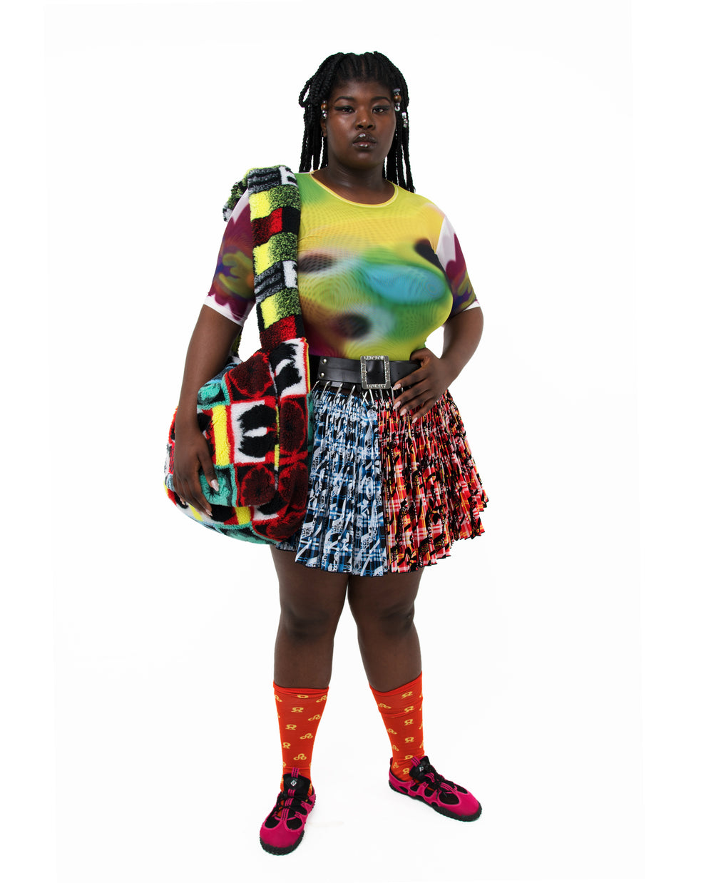 Multi-Coloured Printed Fleece Bag – Chopova Lowena